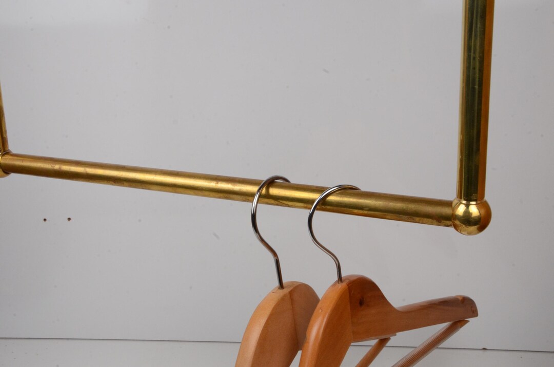 Unlacquered Brass Ceiling Clothes Rack, Laundry Room Rail - Etsy