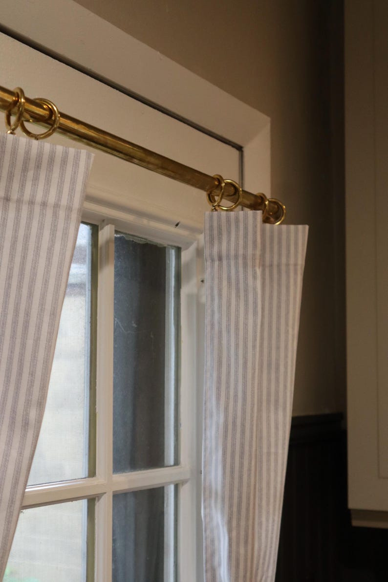 Brass French Return Curtain Rod With Solid Brass Rings - Etsy