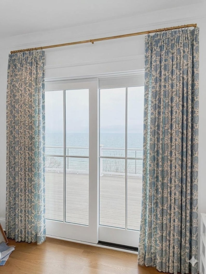 Brass French Return Curtain Rod With Solid Brass Rings, Minimalist ...