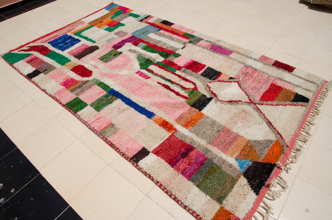 Colorful Moroccan Rug Large Berber Moroccan Rug Handwoven Boujad Carpet ...