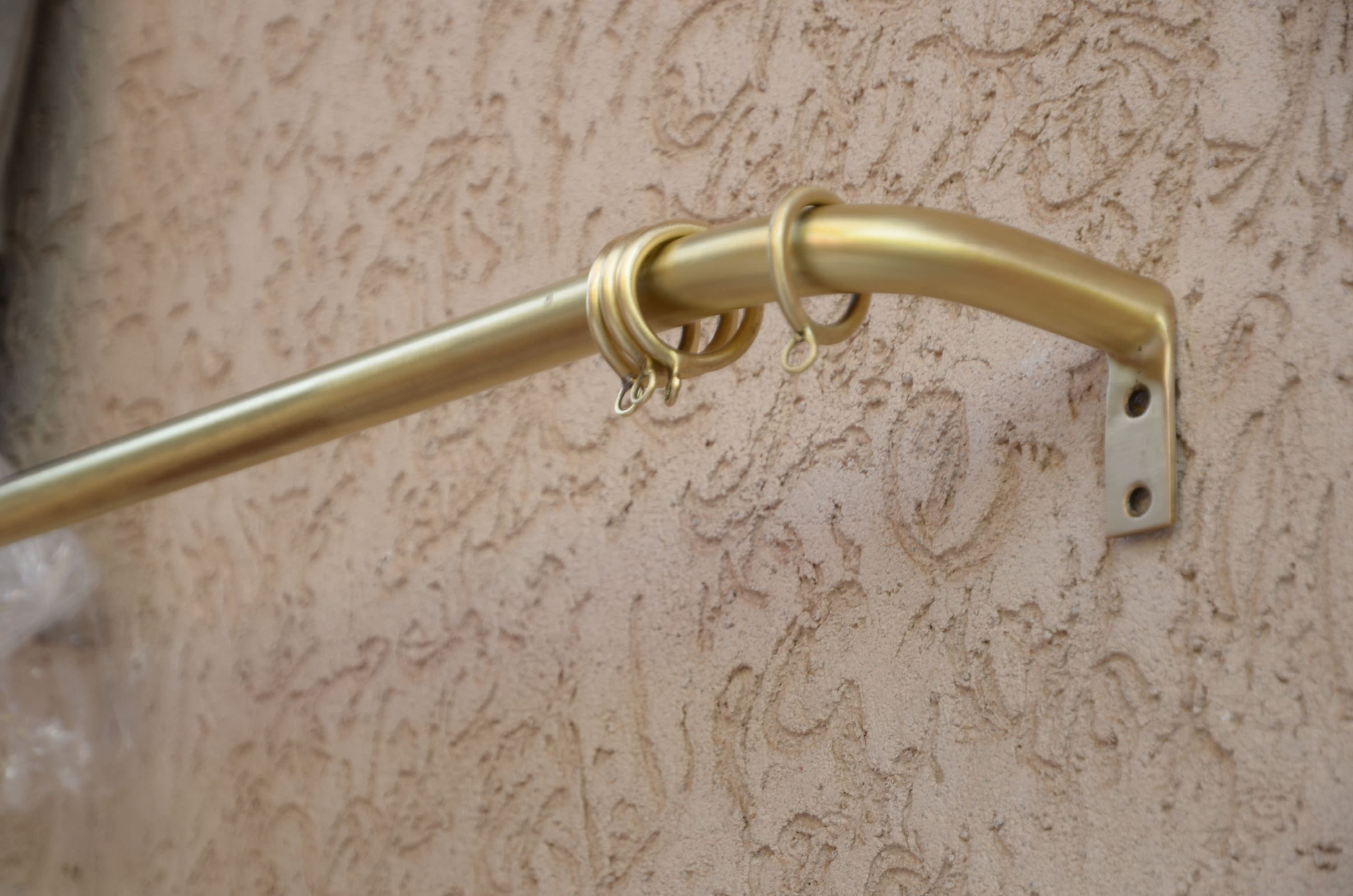 Brass Curtain Rod, French Return Curtain Holder With Solid Brass Rings ...
