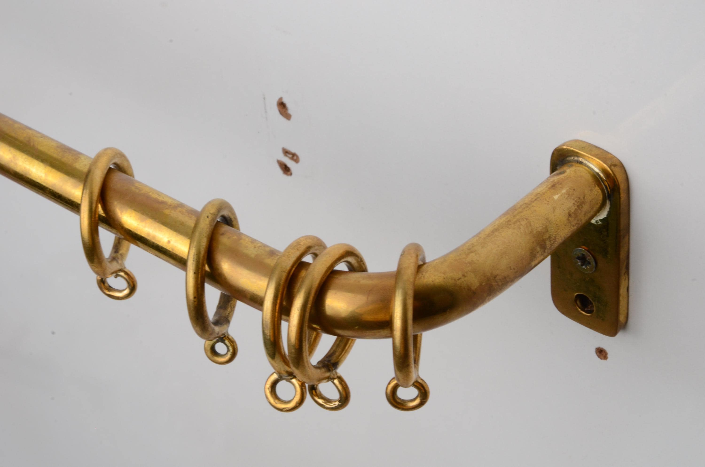 Solid Brass Curtain Rod – Unlacquered French Return Curtain Bar With ...