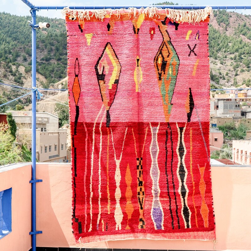 Red Moroccan Rug - Etsy