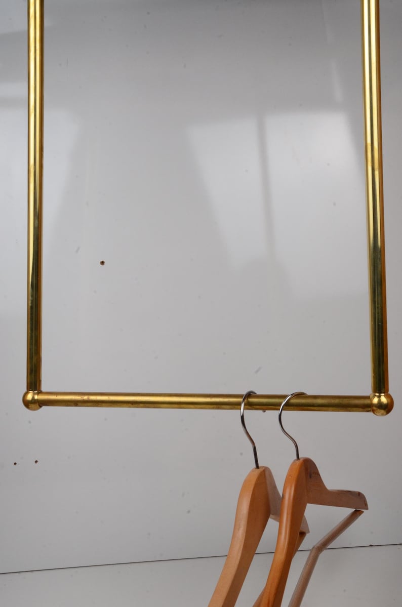 Unlacquered Brass Ceiling Clothes Rack, Laundry Room Rail - Etsy