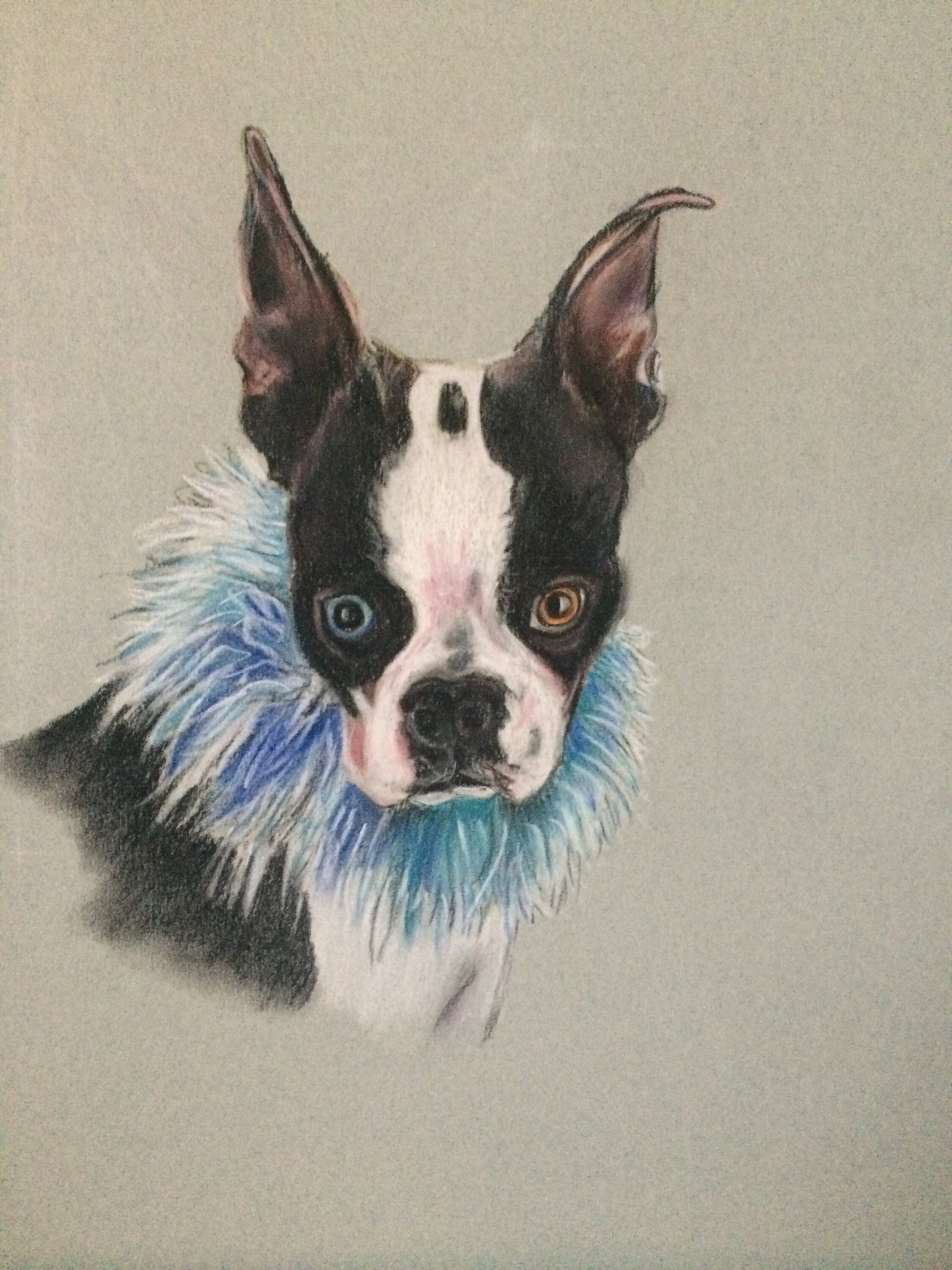 Custom Dog Portrait Soft Pastel on paper-11x17 image matted - Etsy.de