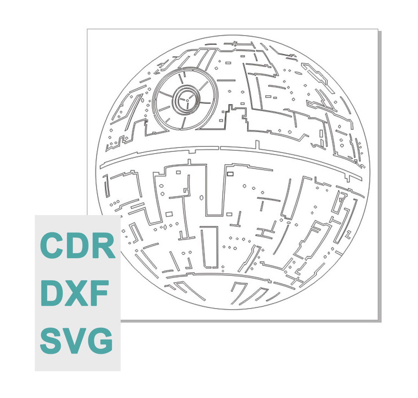 The Death Star DXF CDR SVG file. Cutting file. Vector file | Etsy