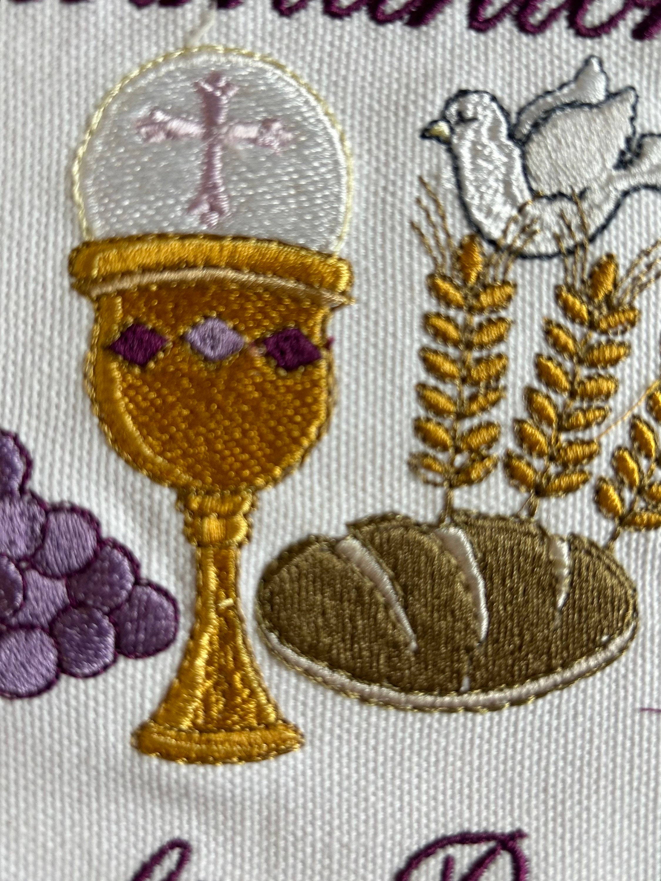 First Holy Communion Embroidered Pew Banner - Etsy