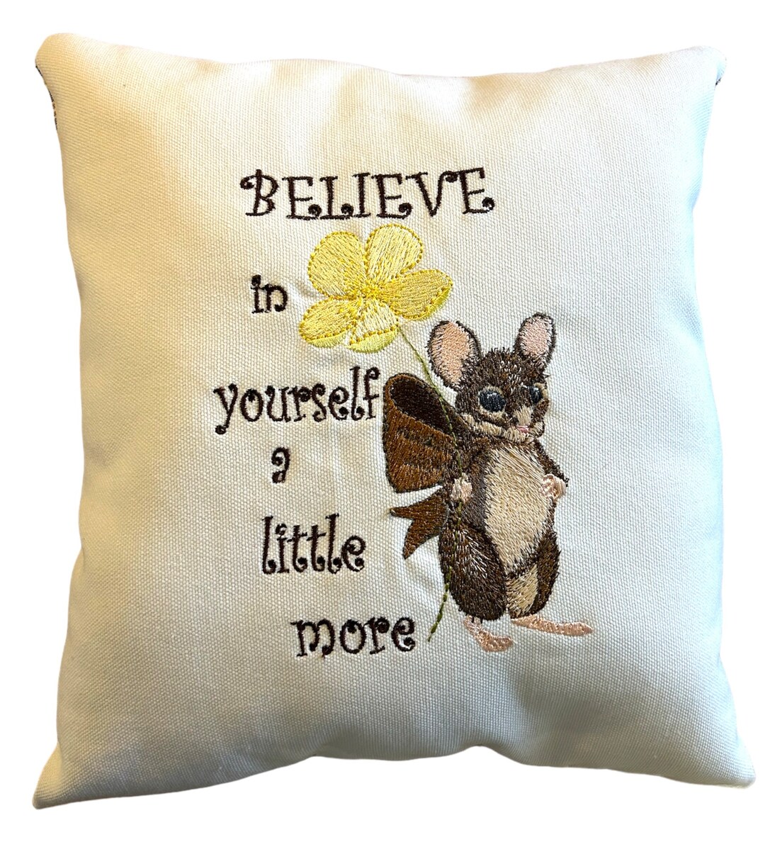 Believe in Yourself a Little More Field Mouse Farmhouse Embroidered ...