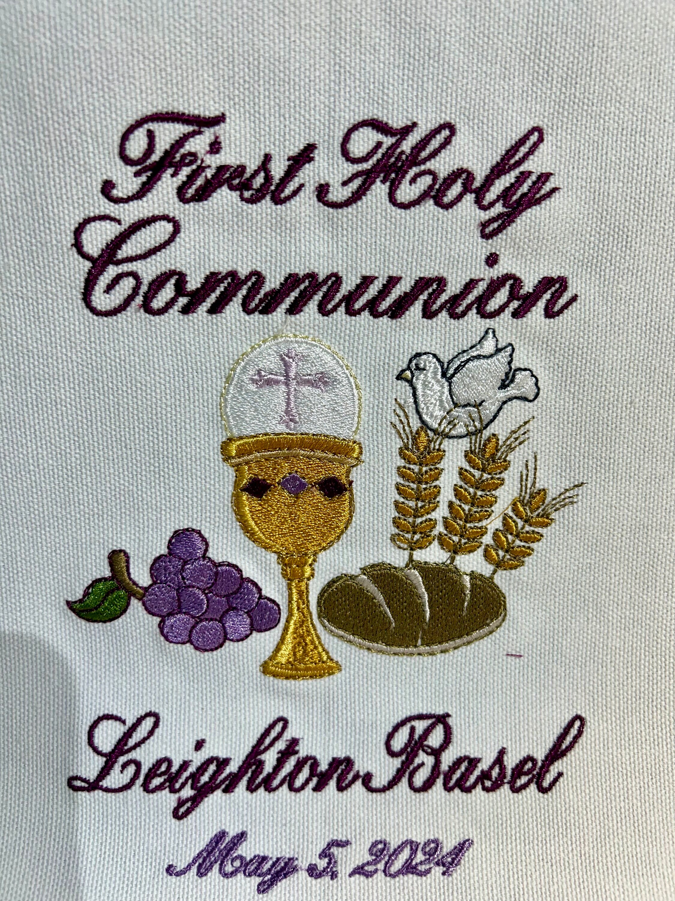 First Holy Communion Embroidered Pew Banner - Etsy