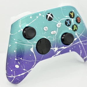 Teal & Purple Hand Airbrushed Wireless Xbox Series X/S Xbox One Custom ...