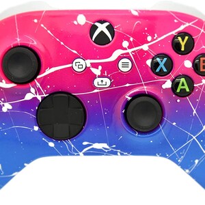 Hot Pink & Blue Hand Airbrushed Fade Wireless Xbox Series X/S Xbox One ...