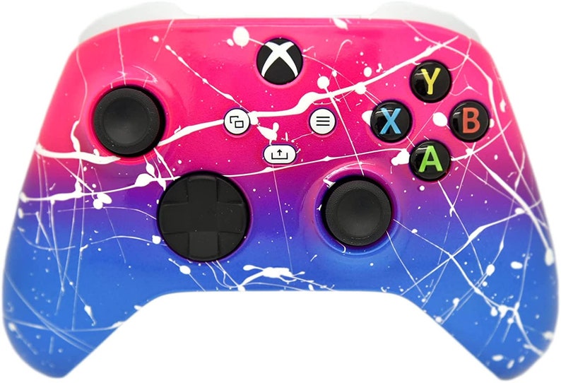 Hot Pink & Blue Hand Airbrushed Fade Wireless Xbox Series X/S + Xbox ...