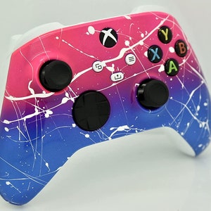 Hot Pink & Blue Hand Airbrushed Fade Wireless Xbox Series X/S + Xbox ...