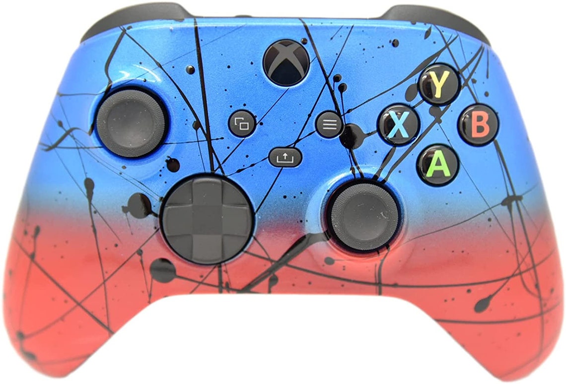 Blue & Red Hand Airbrushed Wireless Xbox Series X/S Xbox One | Etsy