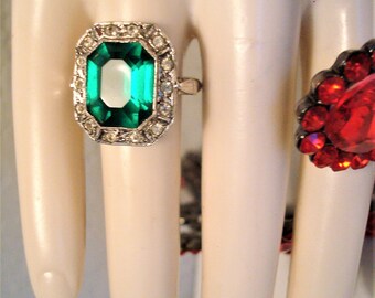 Faux Emerald Ring - Etsy