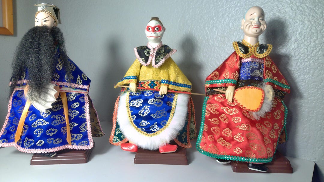 Vintage Japanese Hand Puppets – Monkey King & Opera Figures – 11 ...