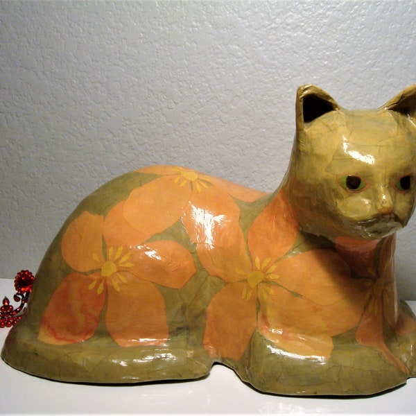 Paper Mache Cat - Etsy