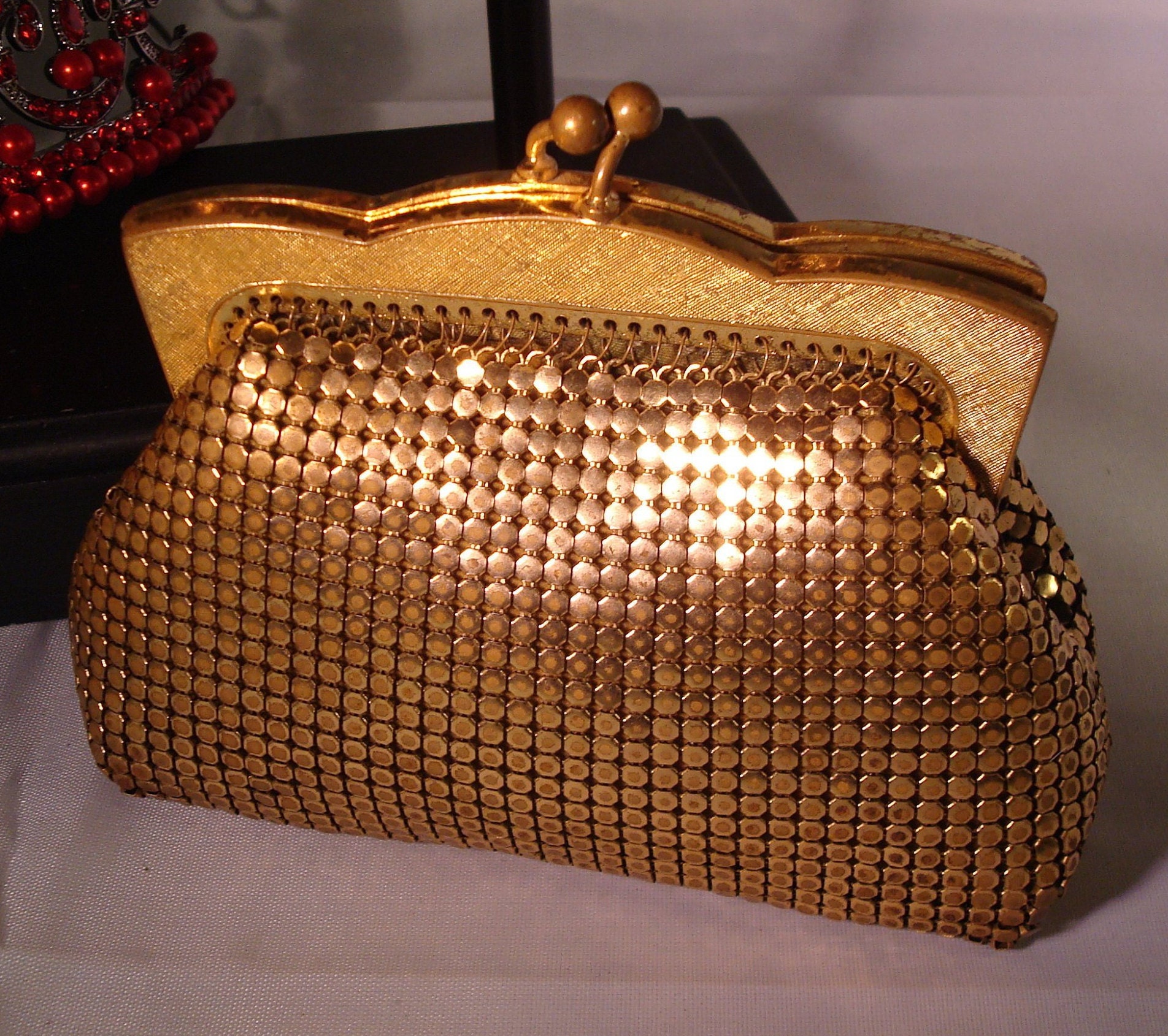 Vintage METAL CHANGE PURSE Shiny-gold Tone Metal Mesh Change - Etsy