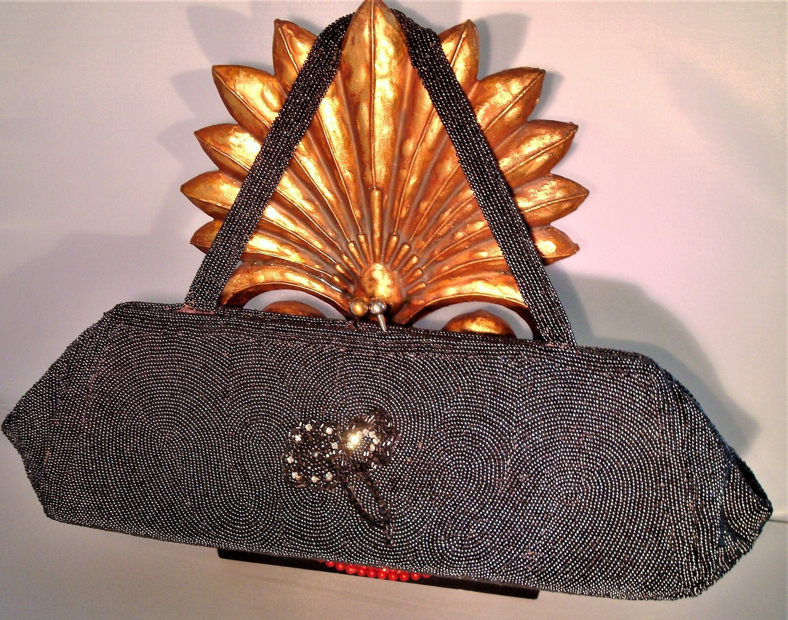 Vintage WALBORG BAGUETTE PURSE Beautiful Black Beaded | Etsy