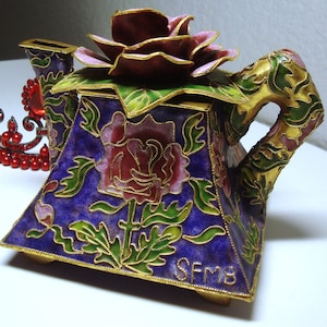 Vintage S.F.M.B. TEAPOT MUSIC BOX - Unique Cloisonné Teapot Music Box ...