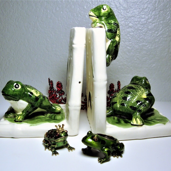 Vintage Bookends Frog - Etsy