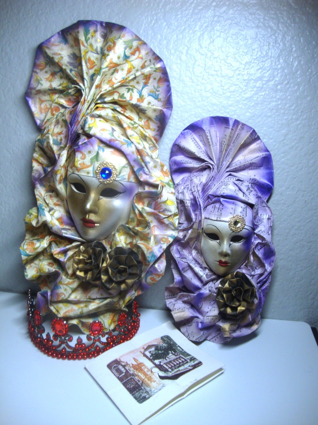 Vintage MIRHO VENEZIA MASKS - Handmade Italian Paper Mâché Wall Masks W ...