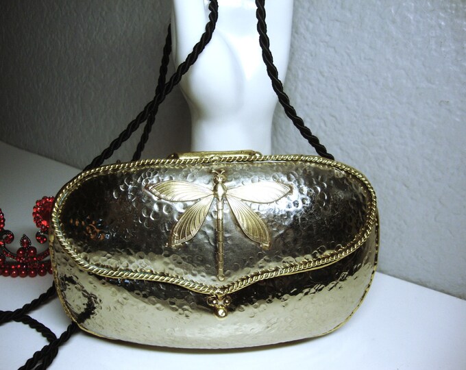 Vintage LUNACY HAMMERED PURSE - Hammered Silver Metal Purse With Gold ...