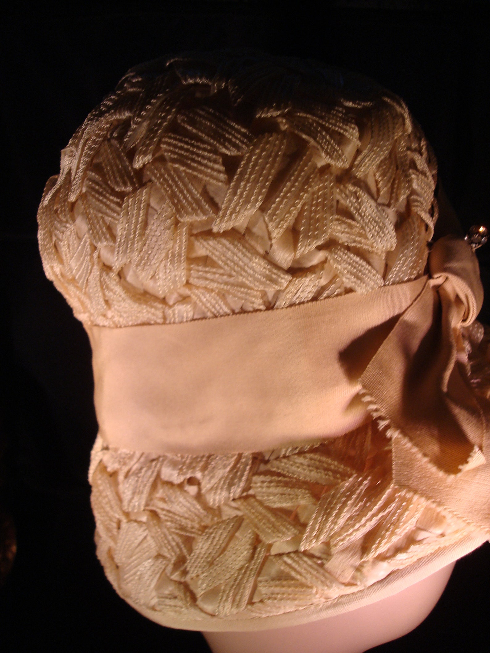 Vintage STRAW-FABRIC CLOCHE Stunning Weaved Straw-fabric - Etsy