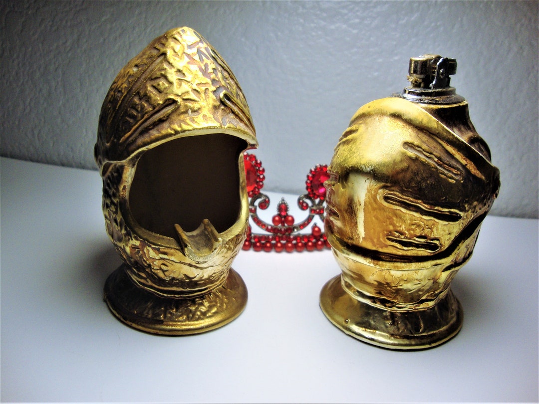 Vintage Working MEDIEVAL LIGHTER & ASHTRAY Working Gold - Etsy