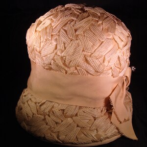 Vintage STRAW-FABRIC CLOCHE Stunning Weaved Straw-fabric - Etsy