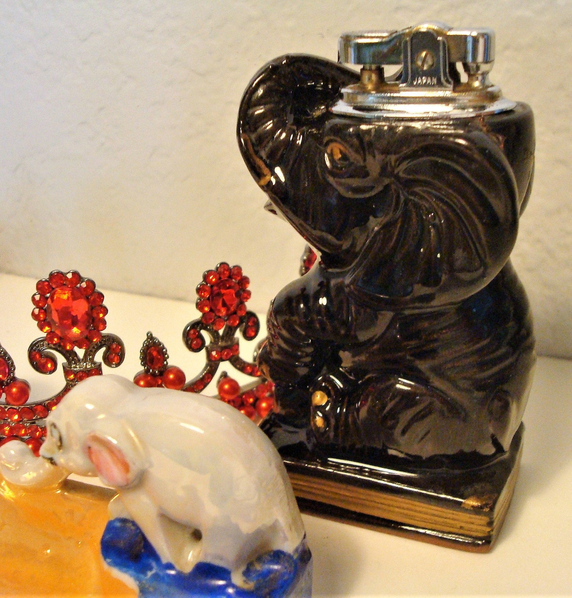 Vintage Working ELEPHANT LIGHTER & ASHTRAY Working Ceramic | Etsy