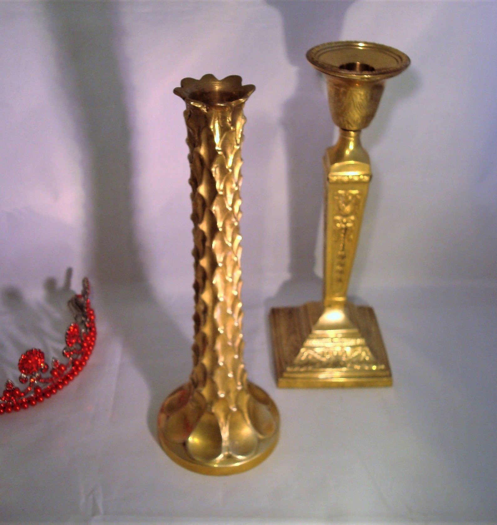 Vintage BRASS CANDLE HOLDERS Pretty Pair Brass Candle - Etsy