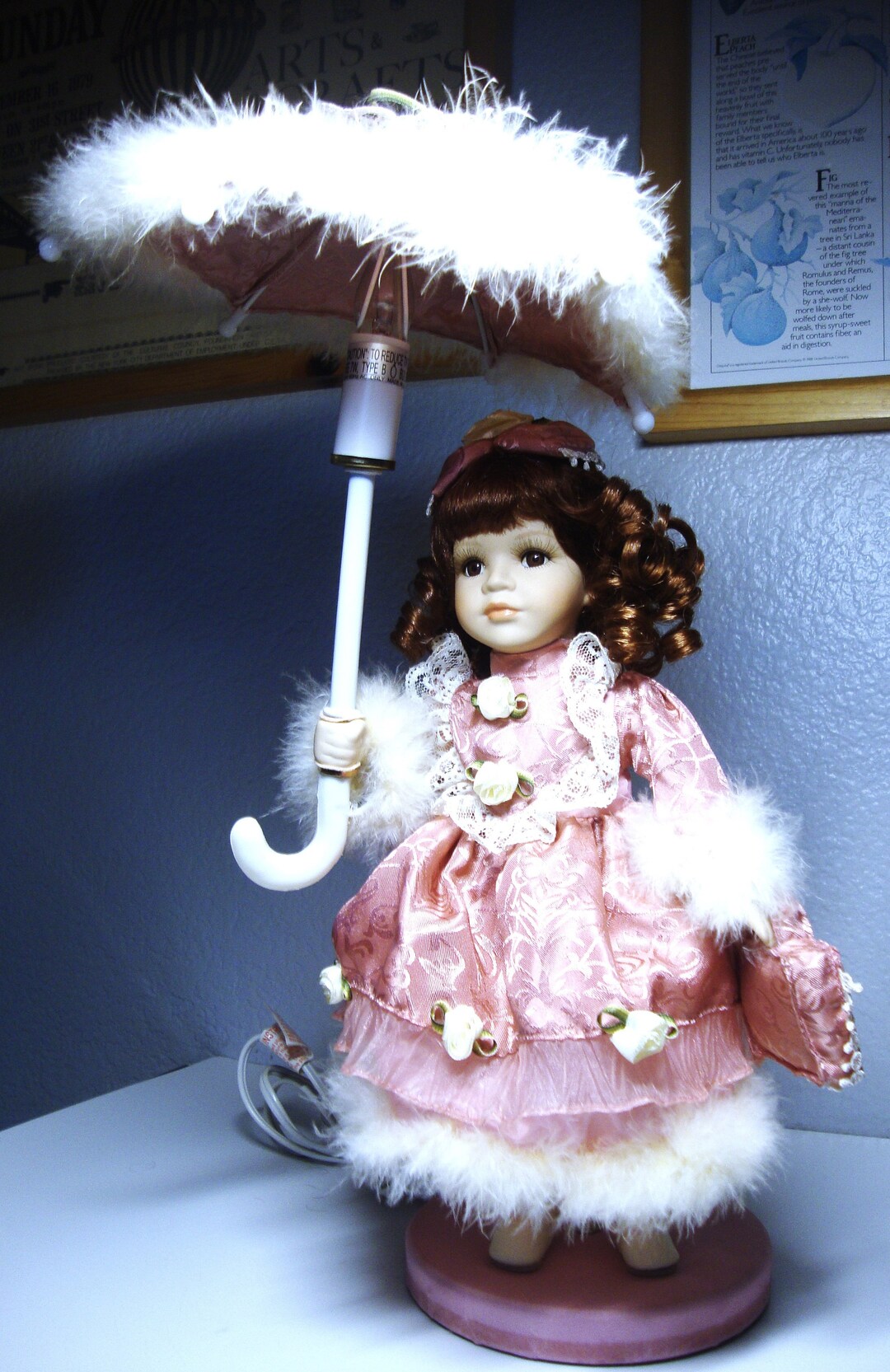 Vintage Working DOLL With PARASOL LAMP - Working Doll Nightlight Lamp ...