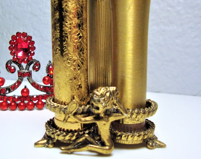 Very Rare Roundelay Turquoise & Pink Rose Musical Carousel Lipstick ...