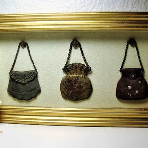 Vintage ANTIQUE PURSE / 3D SHADOWBOX - Faux Antique Purse Ornament W ...