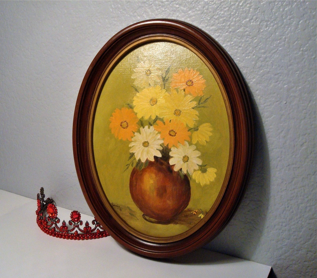 Vintage ORIGINAL DAISIES PAINTING - Original Acrylic Daisies Vase ...