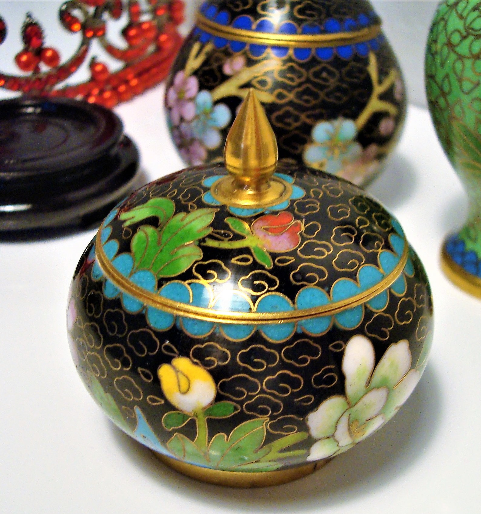 Vintage CLOISONNE MINIATURES TRIO Collection of 3 | Etsy