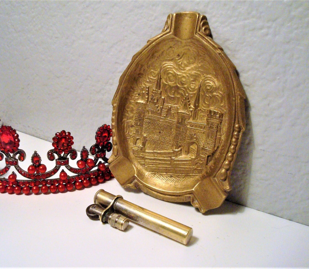 Vintage Working BRASS LIGHTER & ASHTRAY - Brass Working Trench Lighter ...