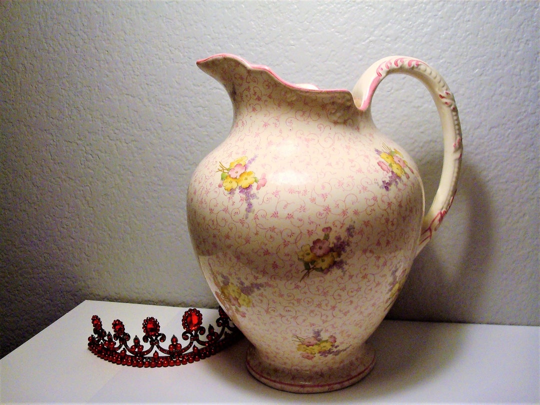 Vintage Cauldon Porcelain Pitcher: Floral Transfer Image, England - Etsy