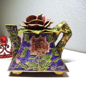 Vintage S.F.M.B. TEAPOT MUSIC BOX - Unique Cloisonné Teapot Music Box ...