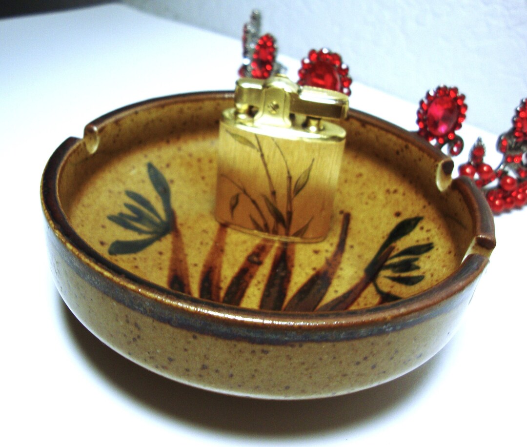 Vintage Working BAMBOO LIGHTER & ASHTRAY - Working Buxton Bamboo Motif ...