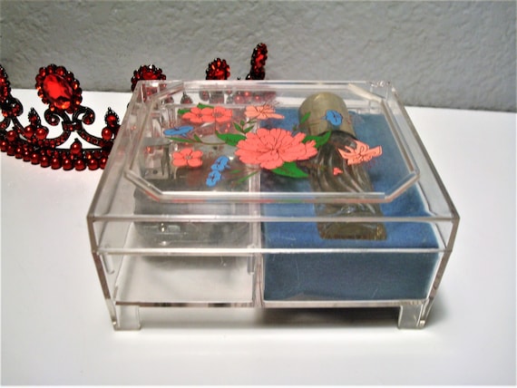 Vintage Sanyo MUSIC BOX & PERFUME Floral Motif Acrylic Music | Etsy