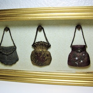 Vintage ANTIQUE PURSE / 3D SHADOWBOX - Faux Antique Purse Ornament W ...