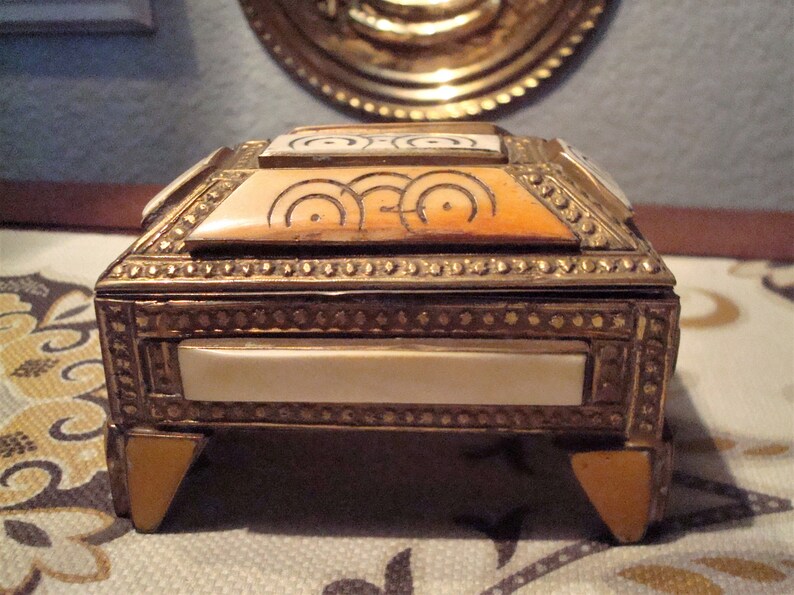 Vintage HANDMADE MORROCAN BOX Ornate Handmade Brass Plated - Etsy