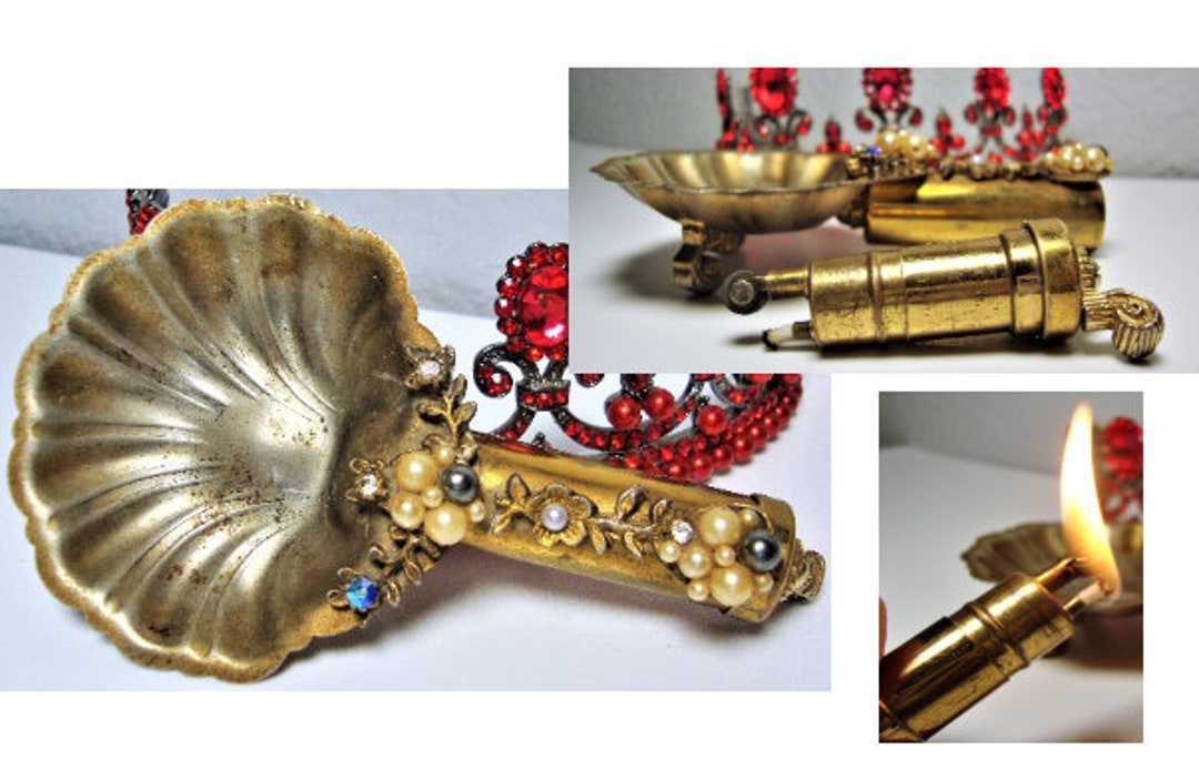 Vintage Working COMBO LIGHTER & ASHTRAY Unique Working Lighter ...