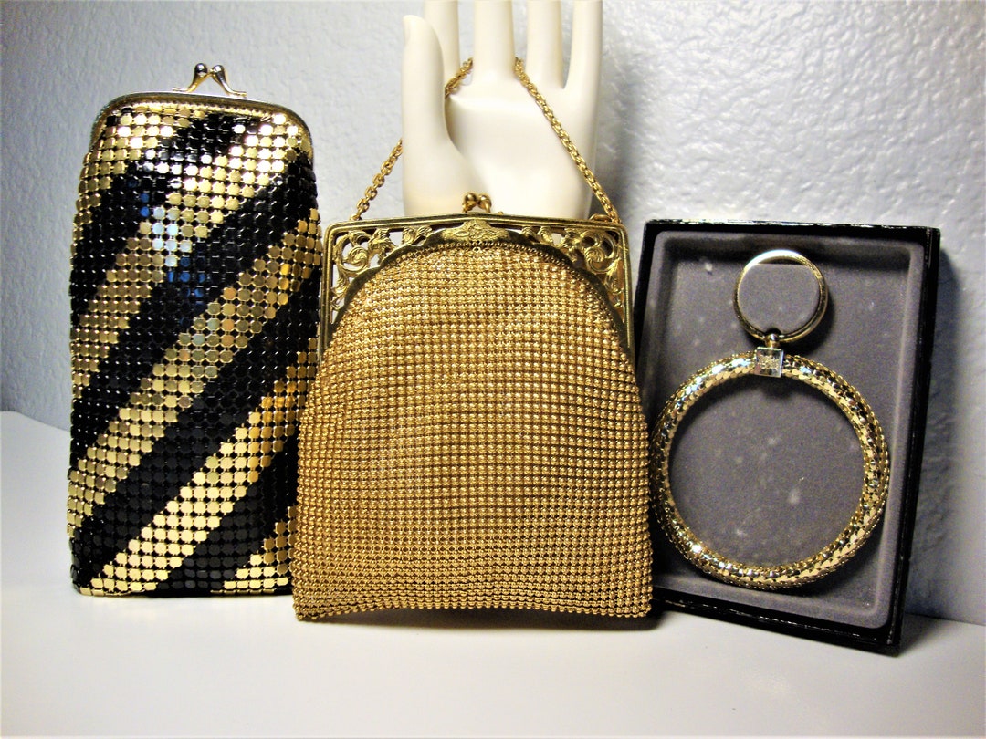 Vintage MESH PURSE & ACCESSORIES - Gold Bead-mesh Purse, Ornate Frame ...