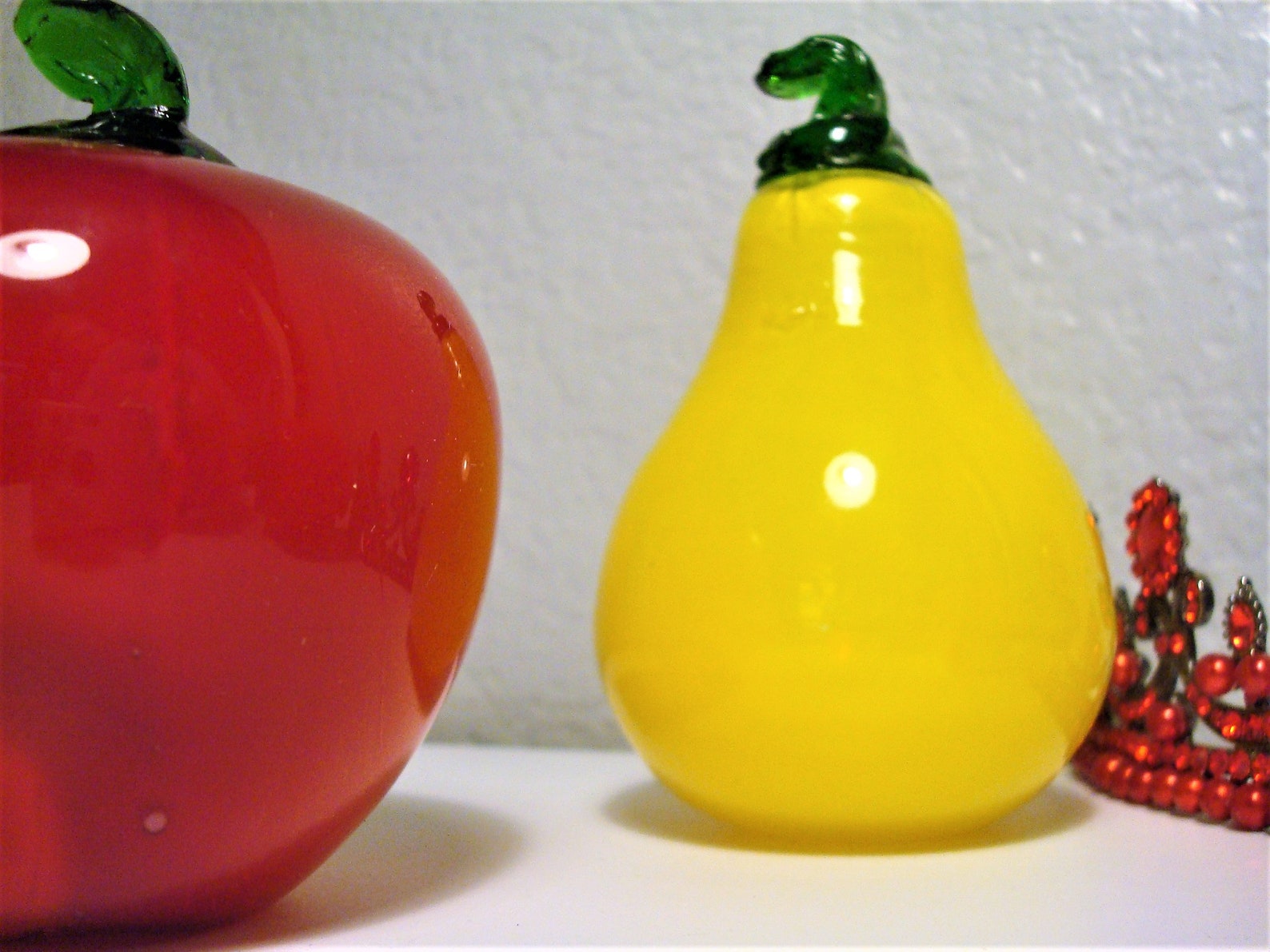 Vintage TRIO GLASS FRUITS Set Three Glass Fruits: Red Apple - Etsy