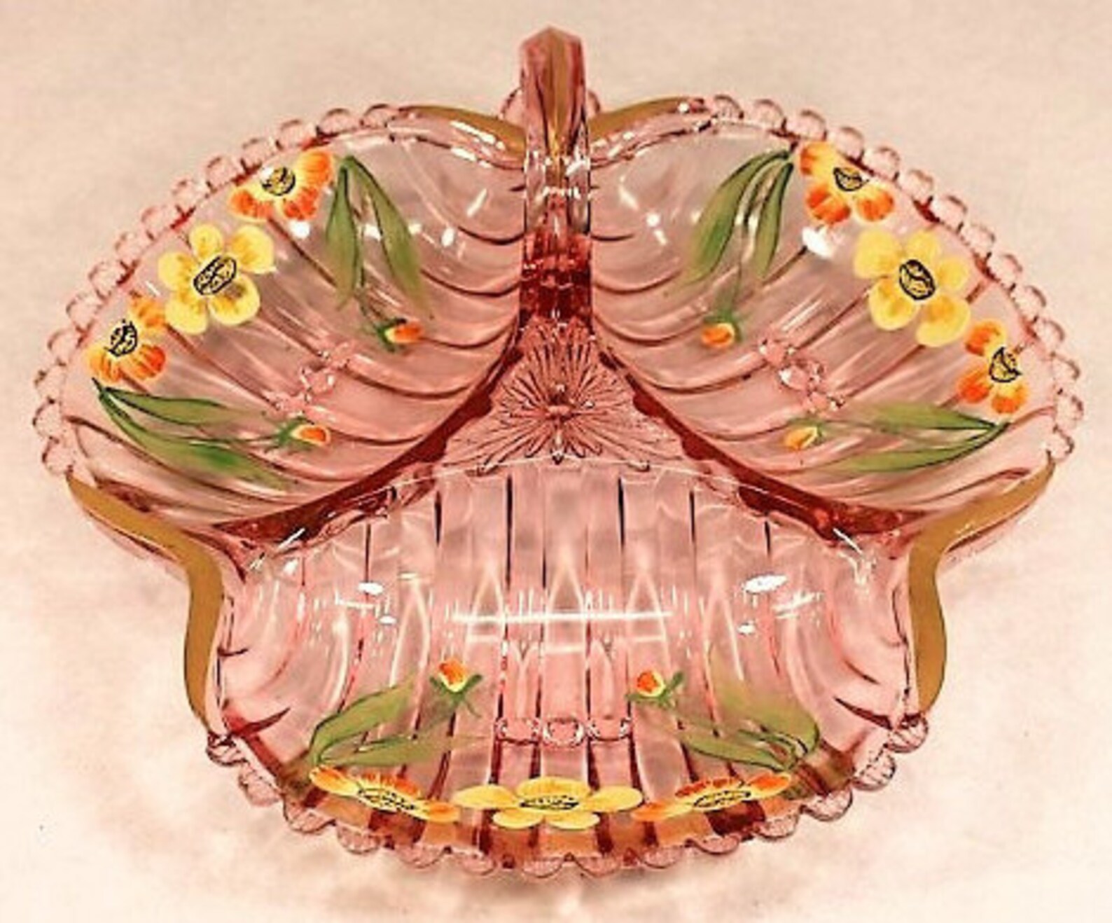 Vintage PINK CANDY DISH Pretty Pink Hand-Painted | Etsy