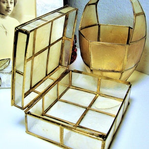 Vintage CAPIZ SHELL DECOR (4 Pieces) - Capiz Shell Hinged Lid Box, by ...