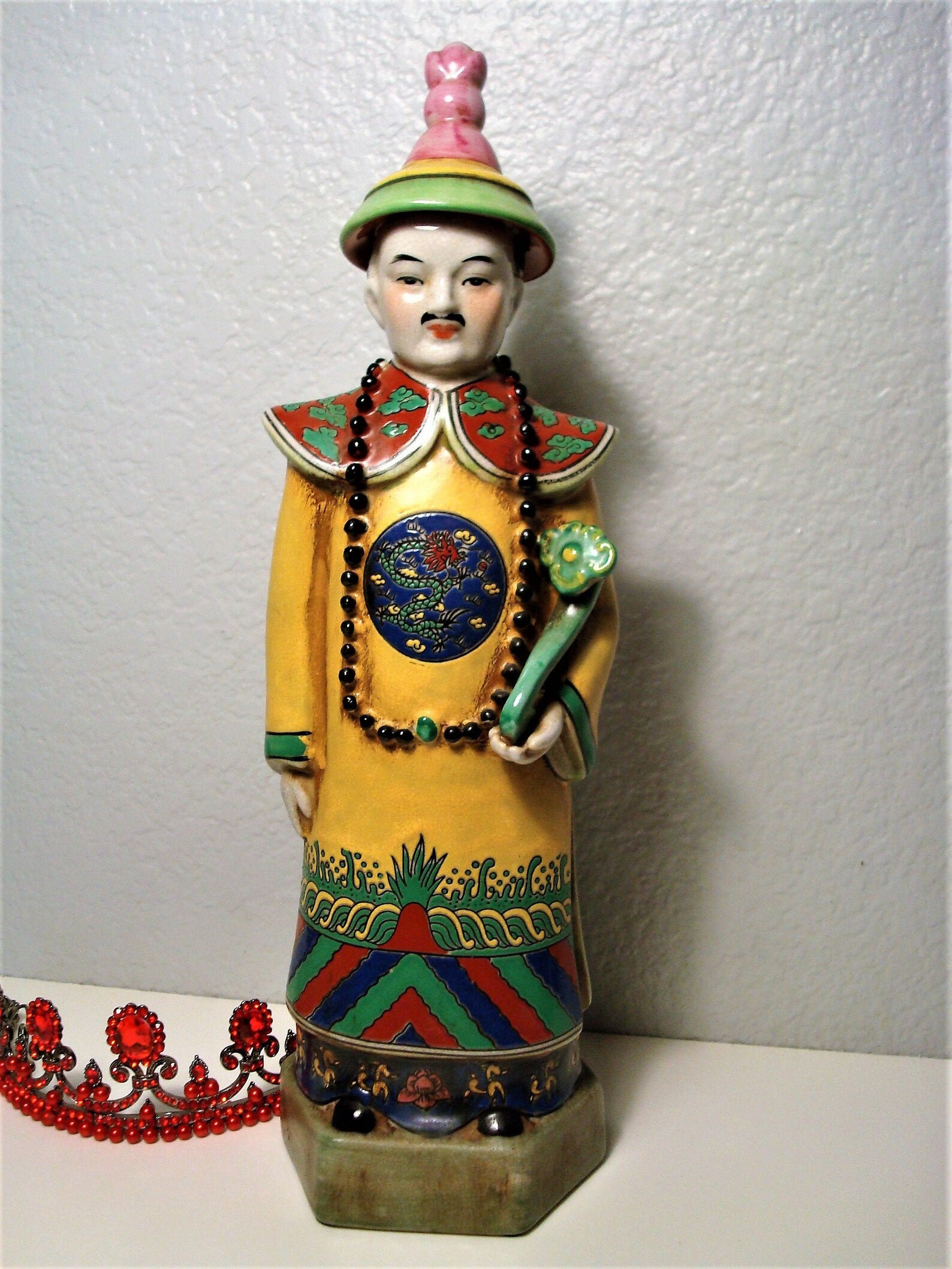 Vintage CHINESE EMPEROR STATUE Tall Chinese Emperor in - Etsy